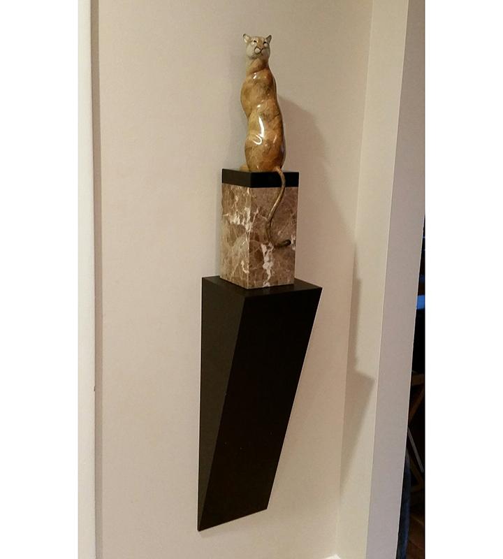 Black Laminate Wedge Wall Shelf - Wall Display - Pedestal Source