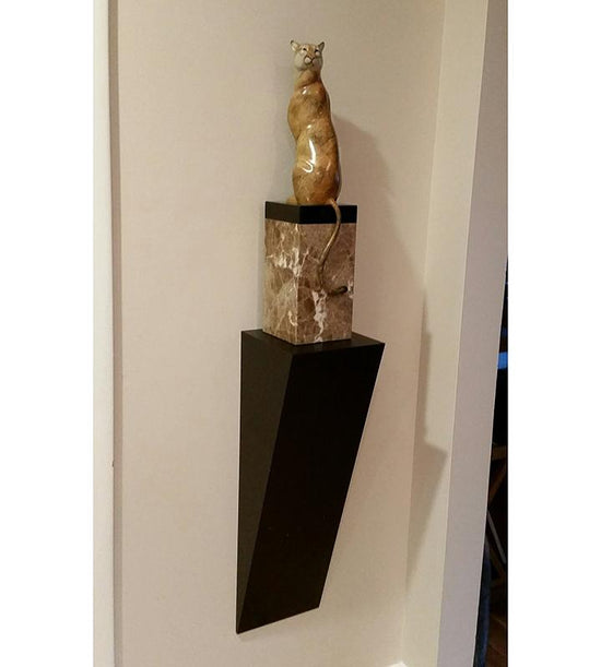 Black Laminate Wedge Wall Shelf - Wall Display - Pedestal Source