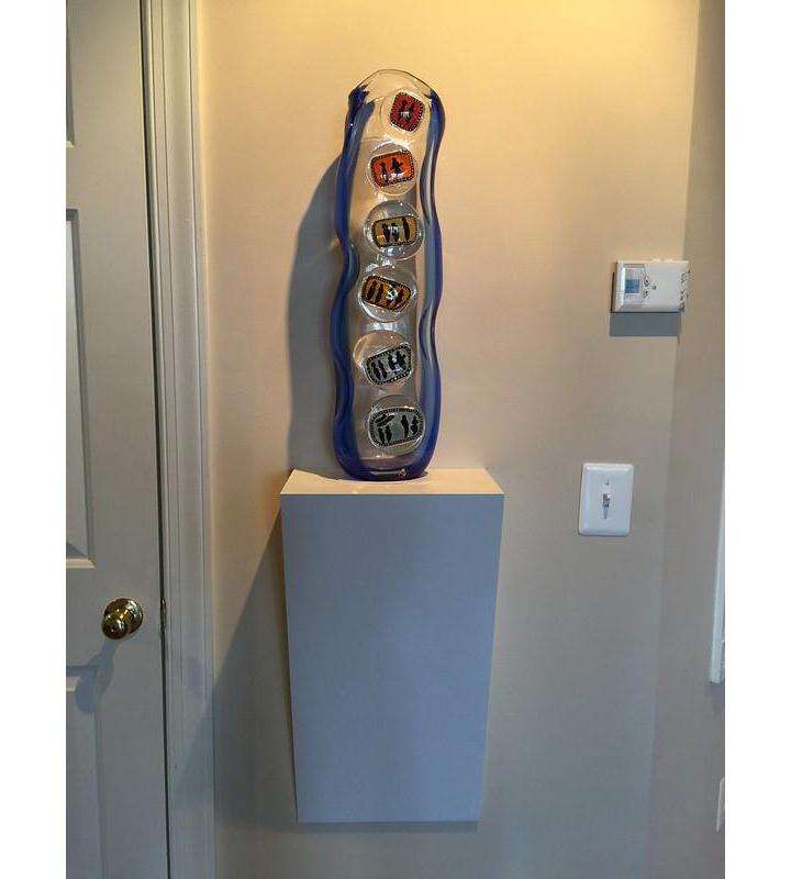 White Laminate Wedge Wall Shelf - Art Display - Made in USA – Pedestal ...